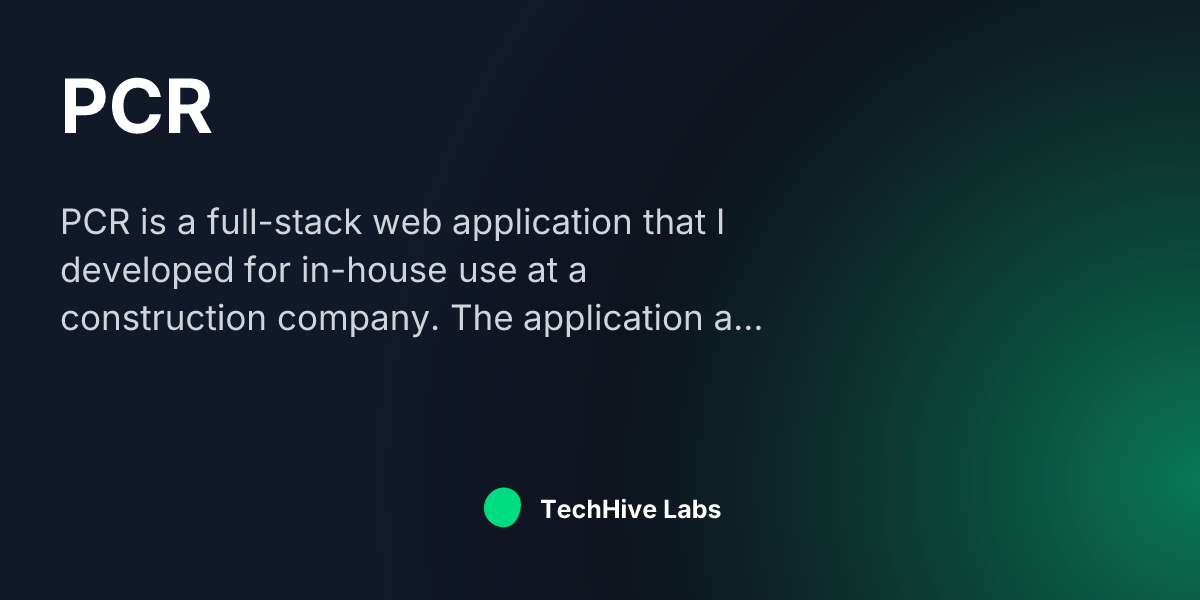 PCR | TechHive Labs